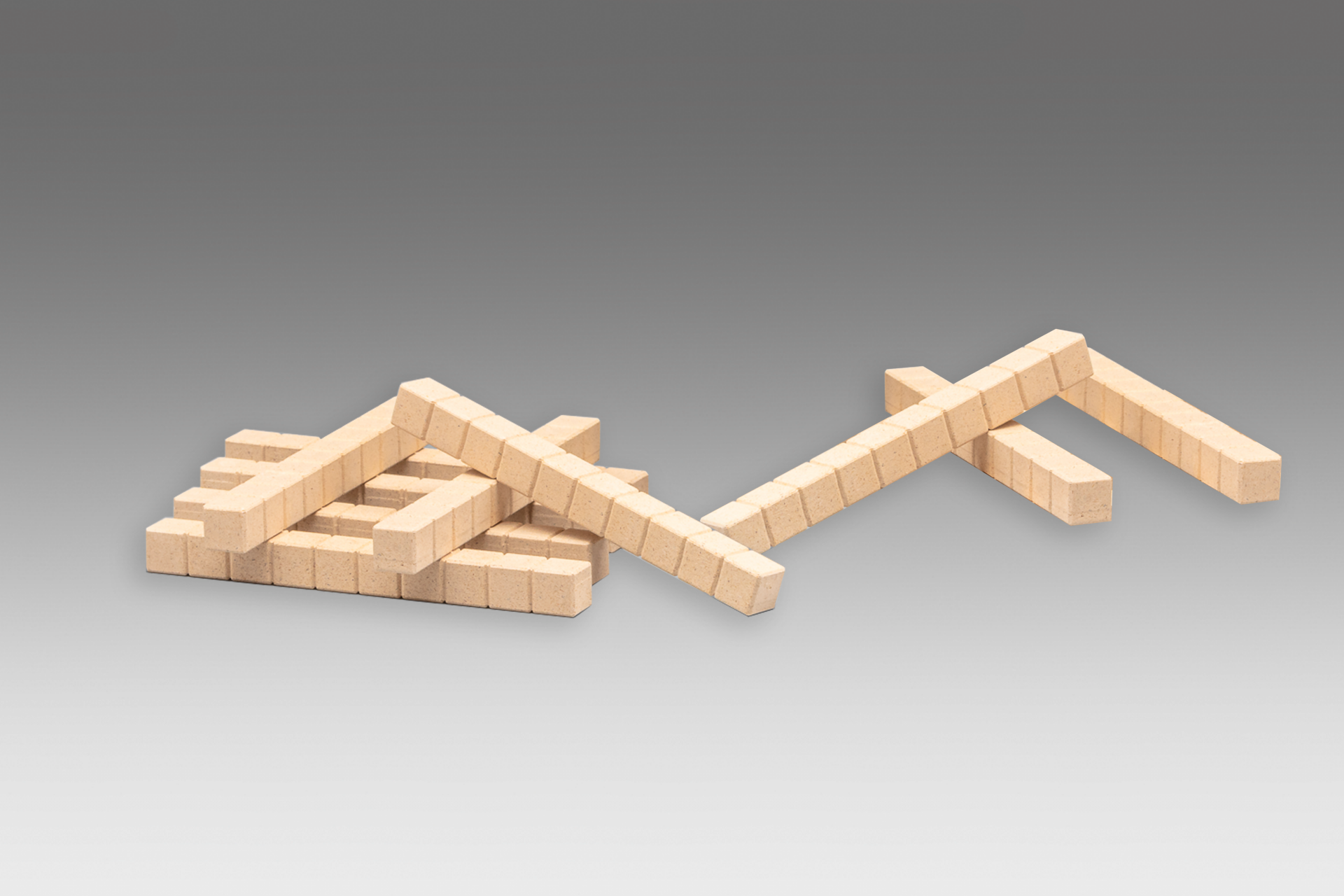 Dienes Base Ten Set in natural colours (121 pcs)