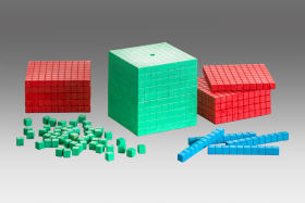 Dienes Base Ten Set in natural colours (121 pcs)