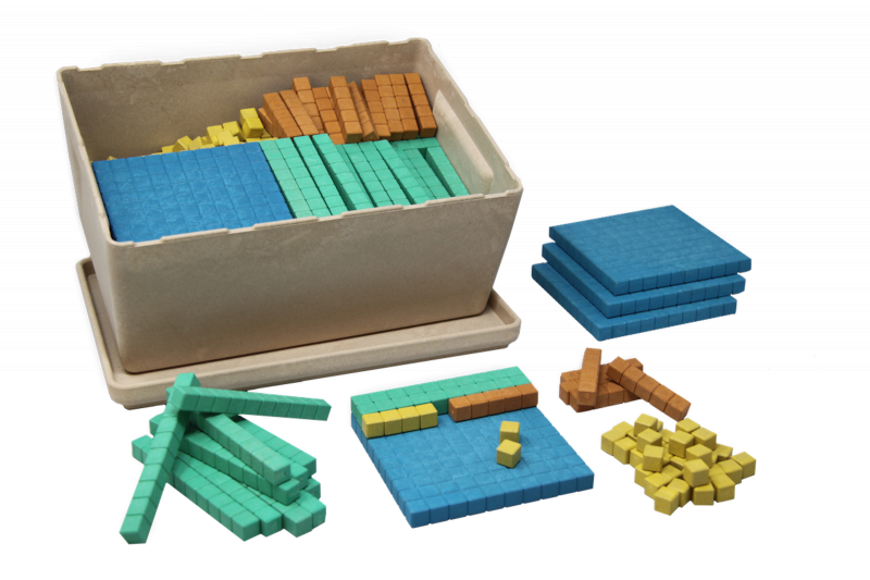 Dienes Base Ten Set in natural colours (121 pcs)