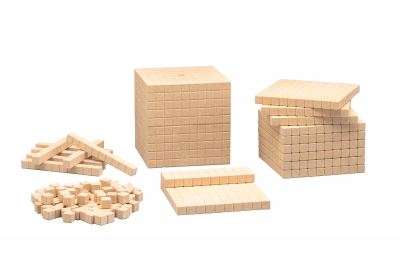 Dienes Base Ten Set in natural colours (121 pcs)