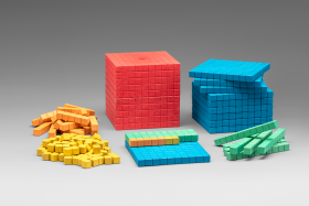 Dienes Base Ten Set in natural colours (121 pcs)
