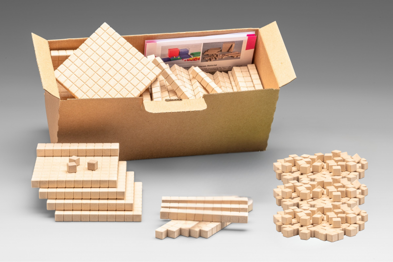 Dienes Base Ten Set in natural colours (121 pcs)