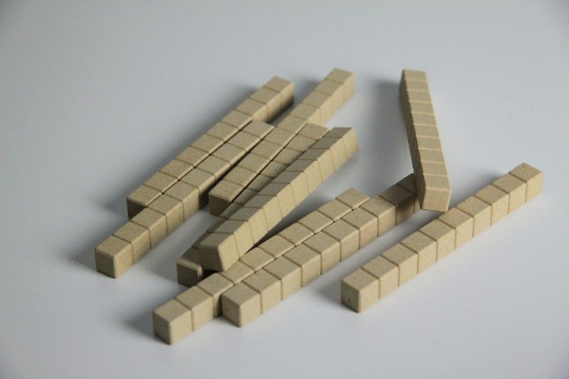 Dienes Base Ten Rods in natural colours (10 pcs)