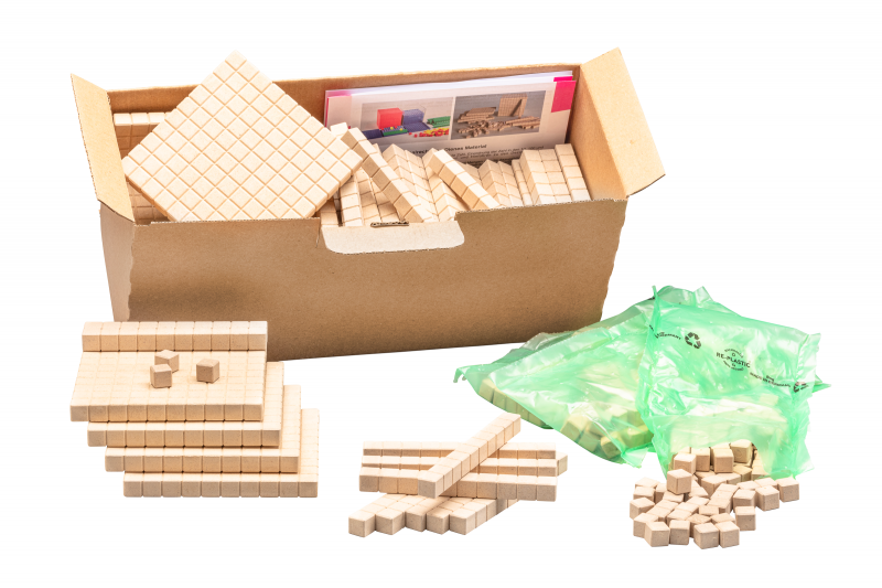 Dienes Base Ten Set in natural colours (121 pcs)